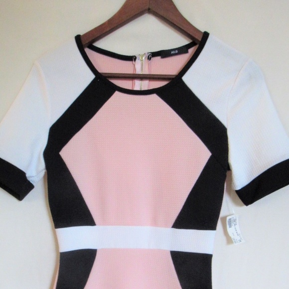 Alt.B | Dresses | Pink Black And White Colorblock Dress | Poshmark